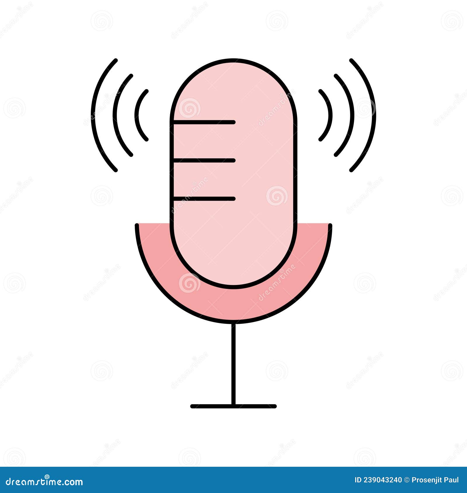 Audio Microphone Icon Vector Stock Vector - Illustration of isolated ...