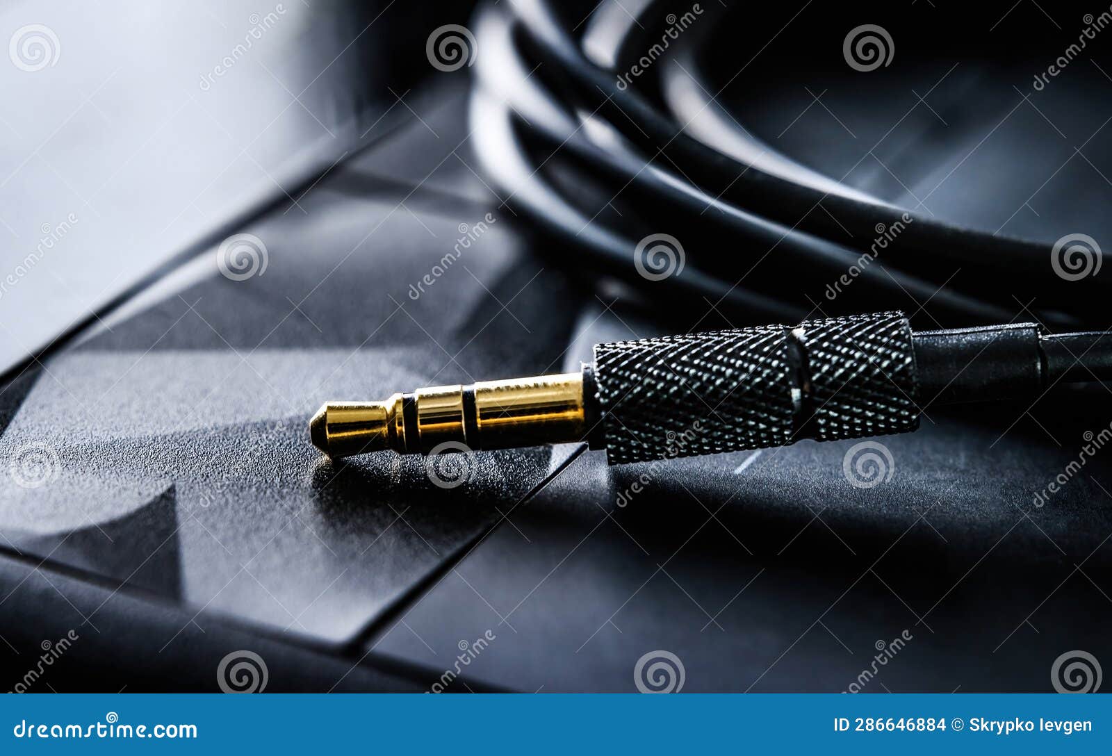 Audio mini jack connector stock photo. Image of jack - 286646884