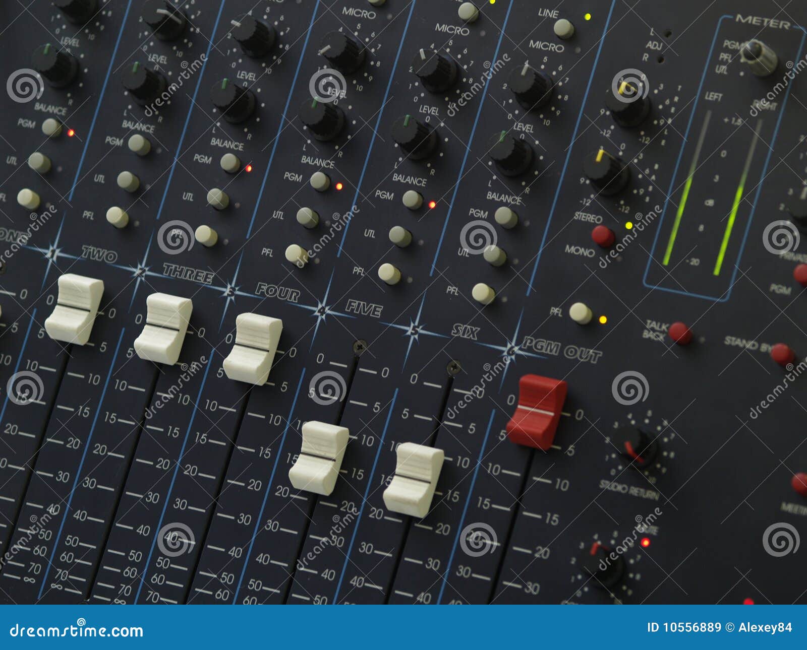 Audio Mix Console stock image. Image of engineer, levels - 10556889