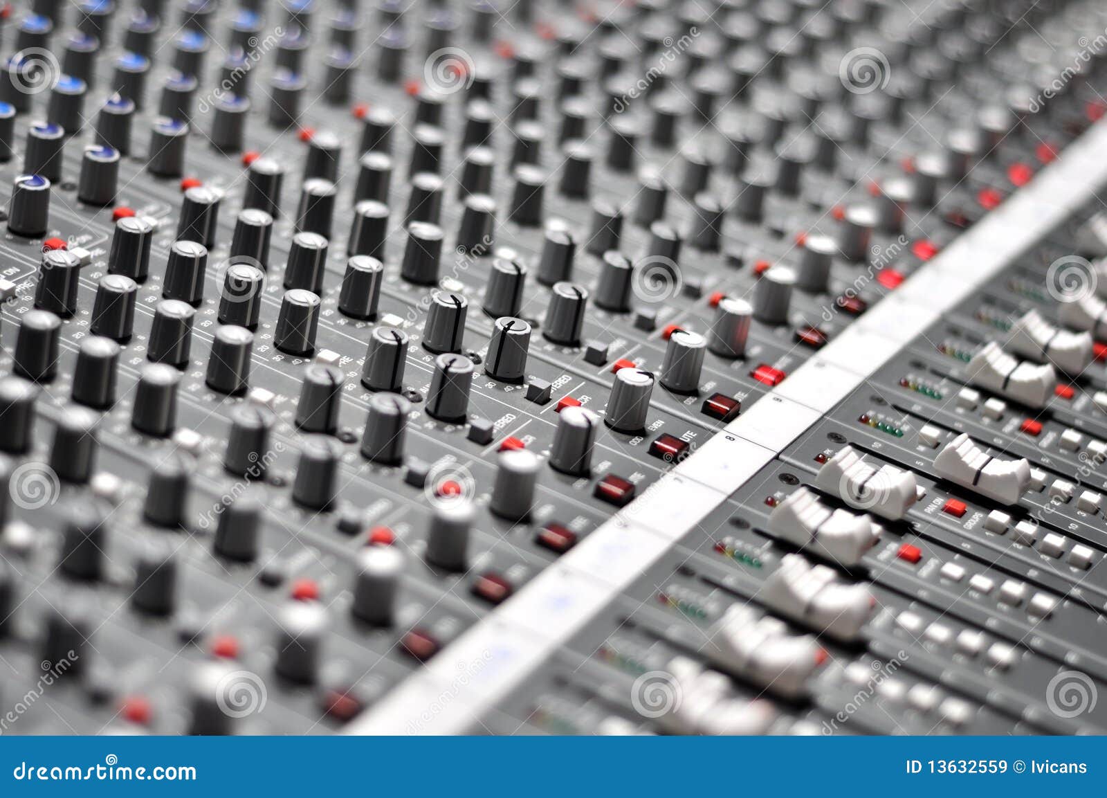 Audio mix pult stock image. Image of instrument, desk - 13632559