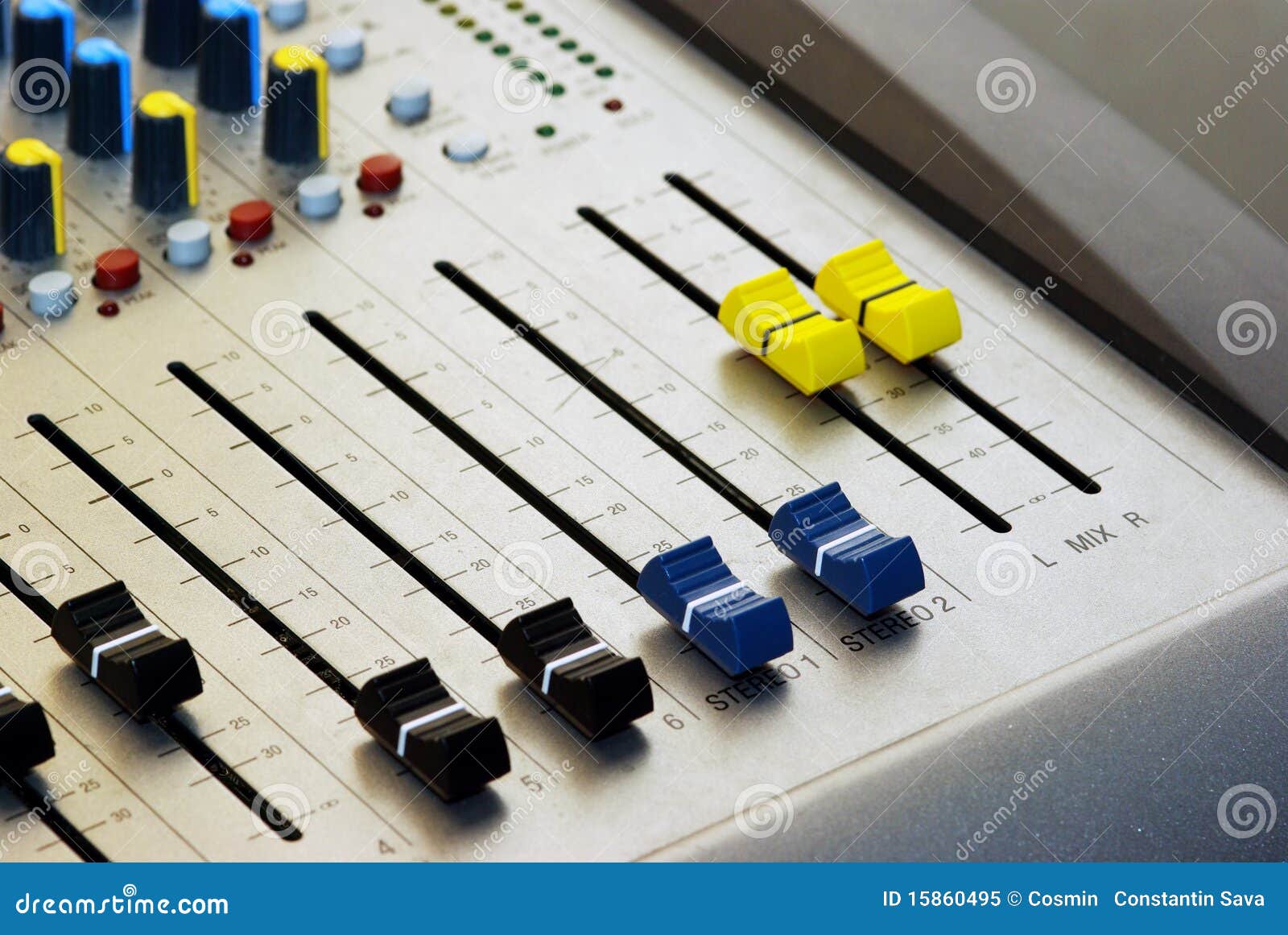 Audio mixer stock image. Image of bass, concert, detail - 15860495