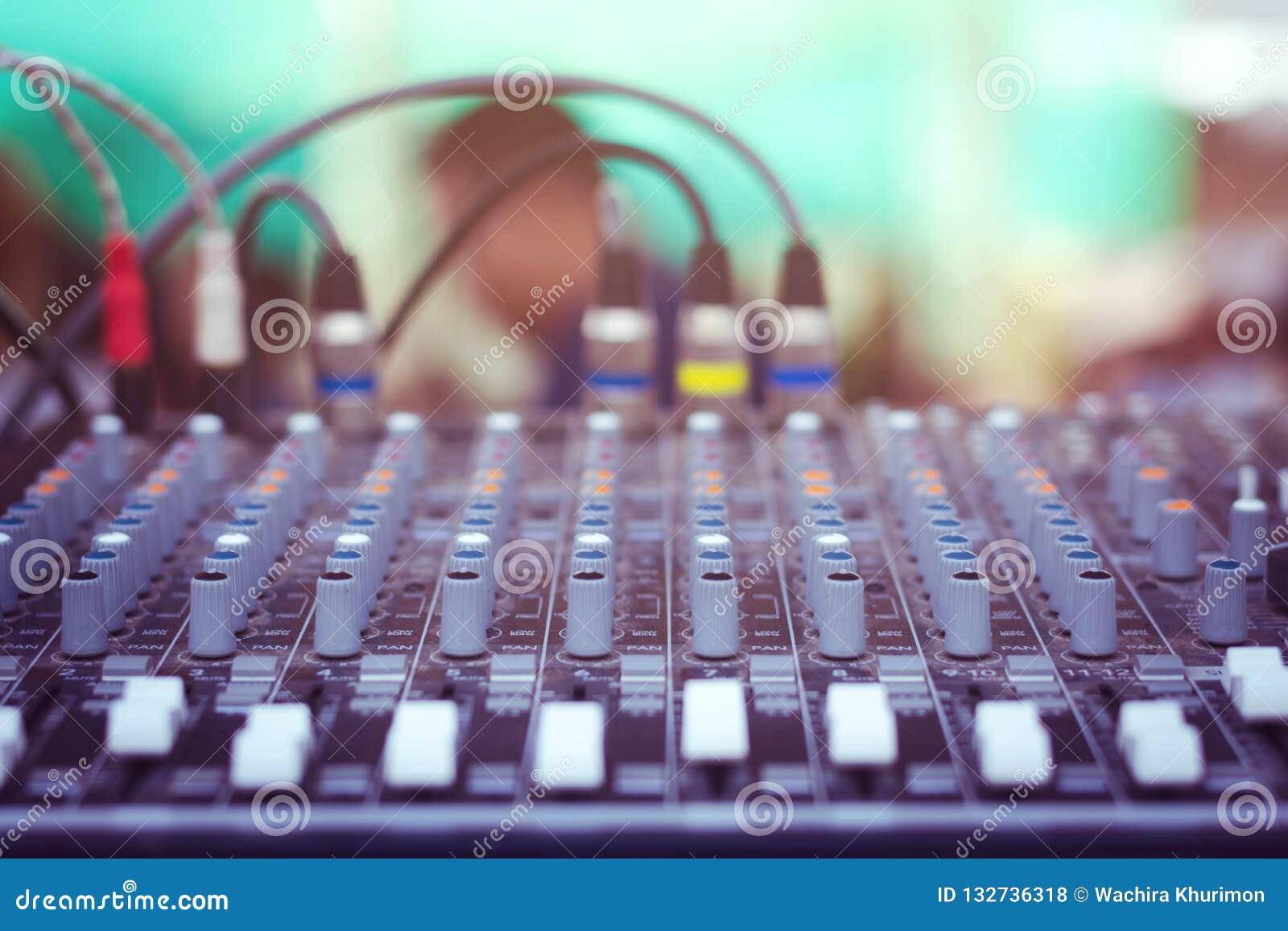 Audio mixer for background stock photo. Image of business - 132736318