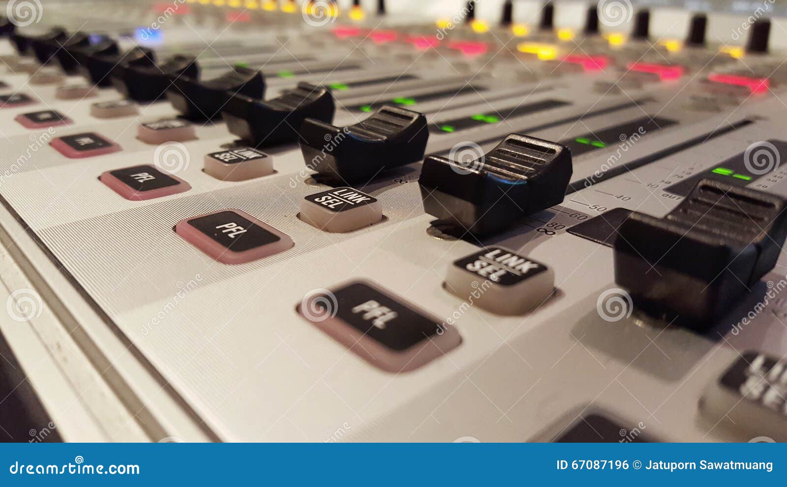 Audio mixer board stock photo. Image of media, level - 67087196