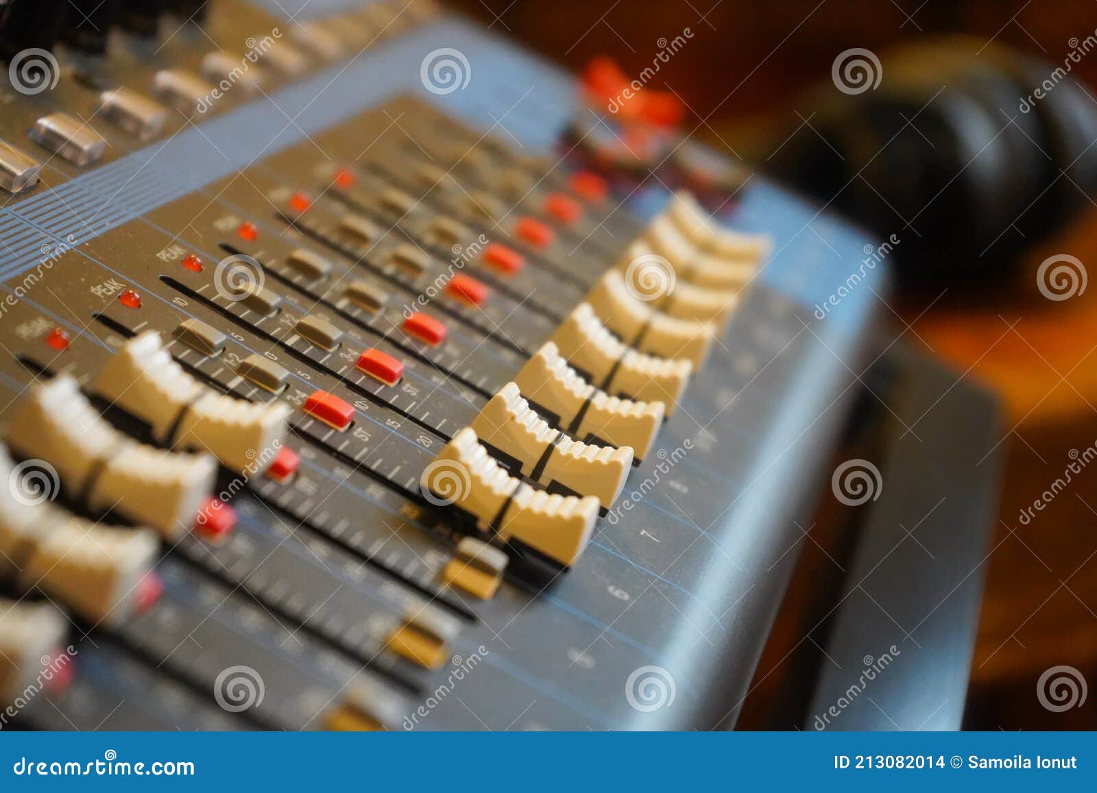 Audio Mixer. Button Details. Photo Inside. Stock Photo - Image of knob ...