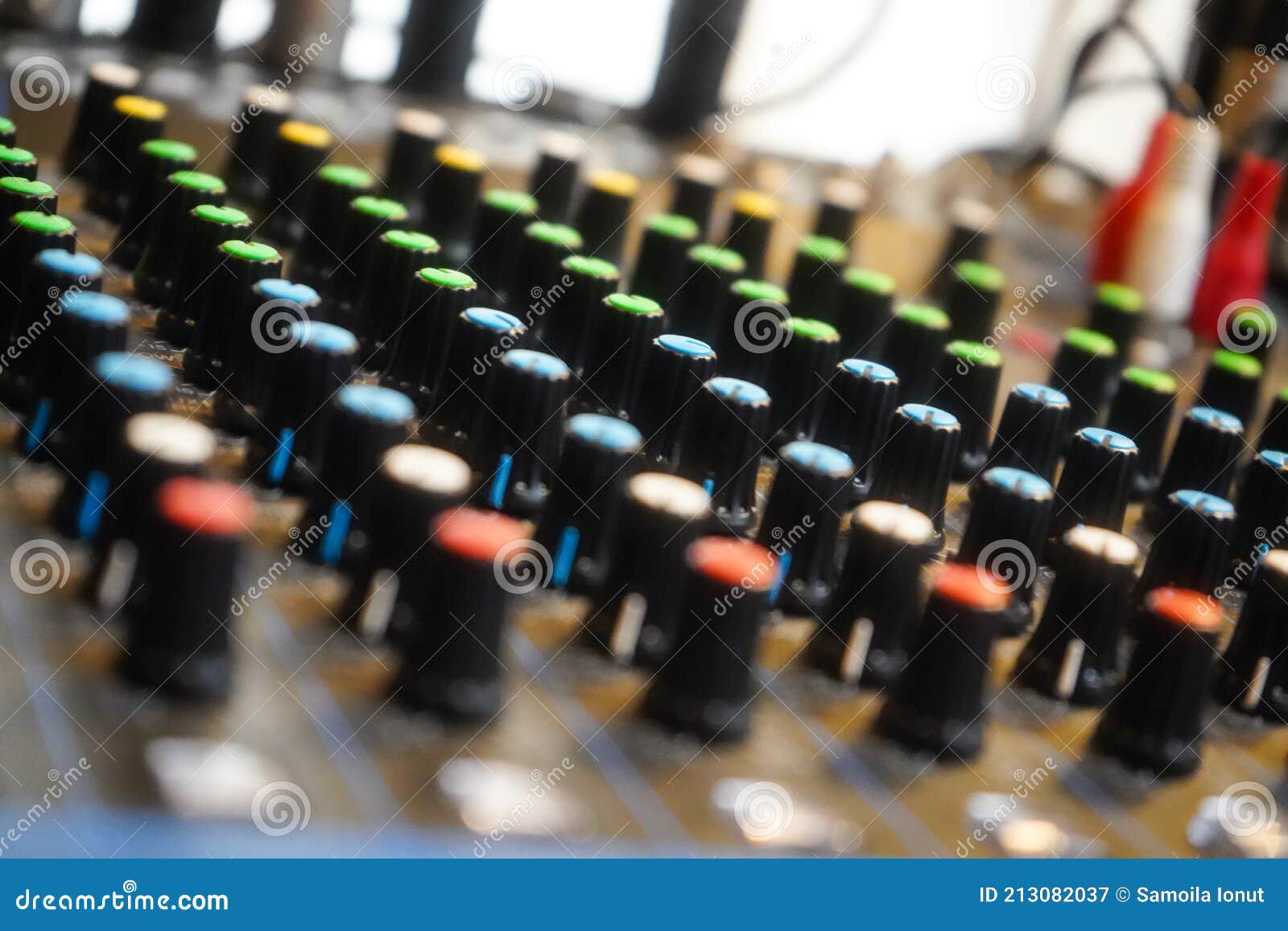 Audio Mixer. Button Details. Photo Inside. Stock Image - Image of knob ...