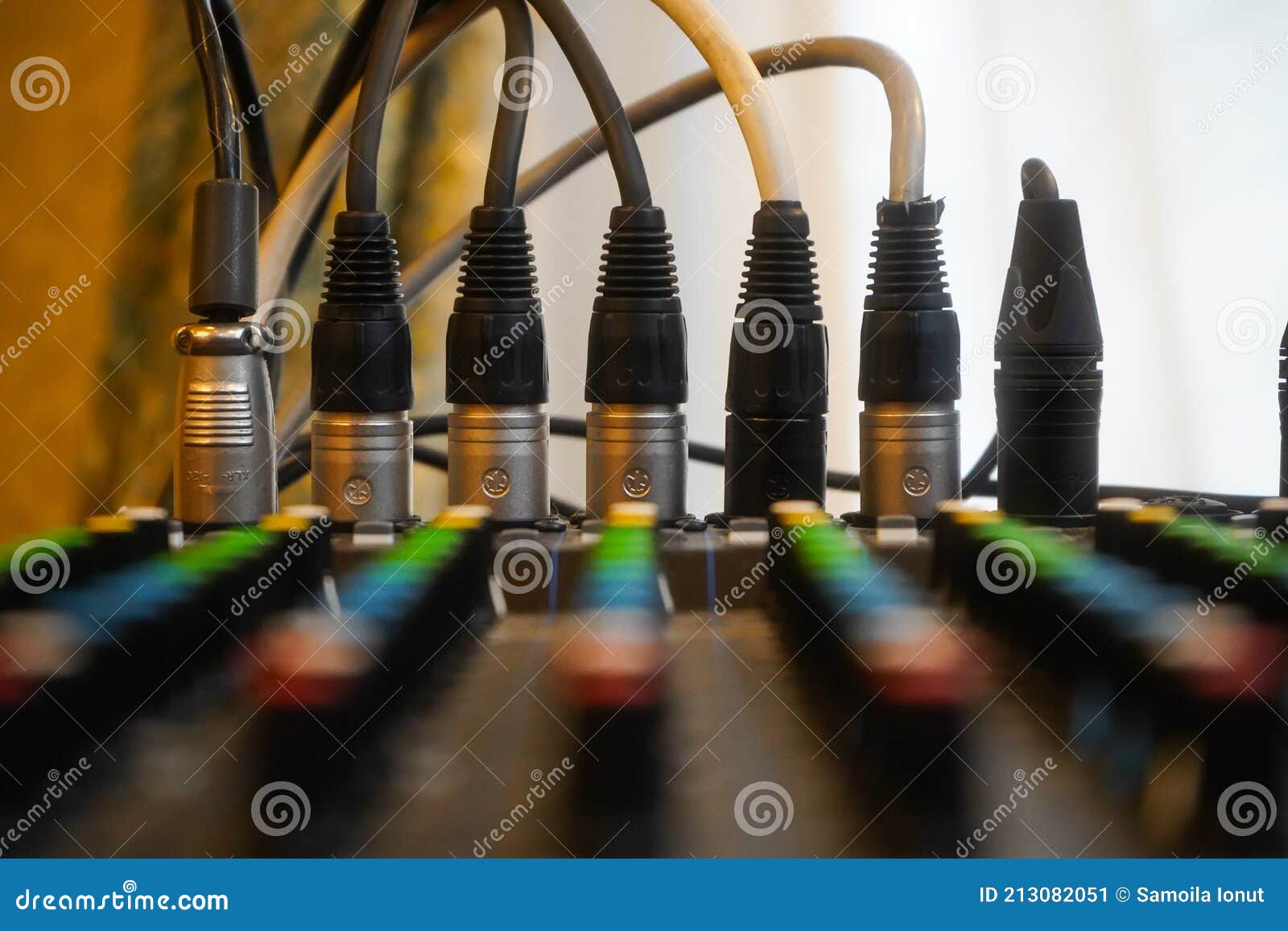 Audio Mixer. Button Details. Photo Inside. Stock Image - Image of ...