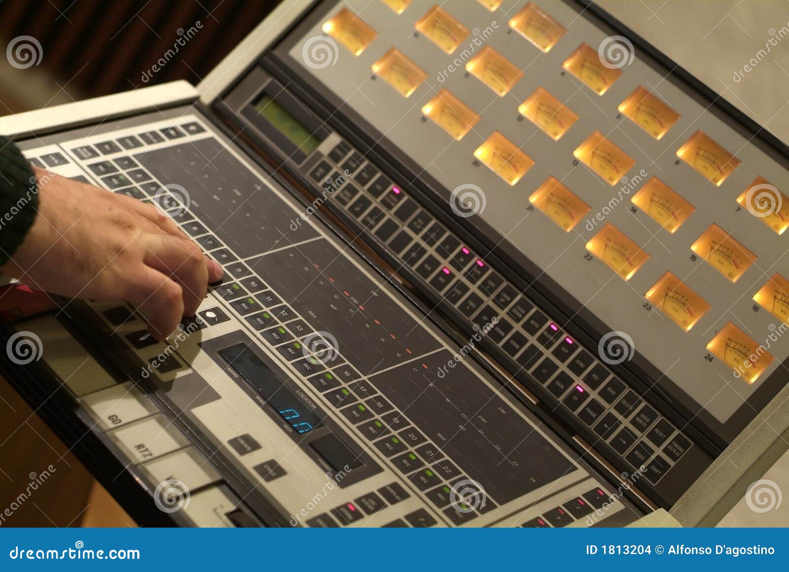 Audio Mixer, Mixing Desk Controls And Fader, Music Mixing Console With ...