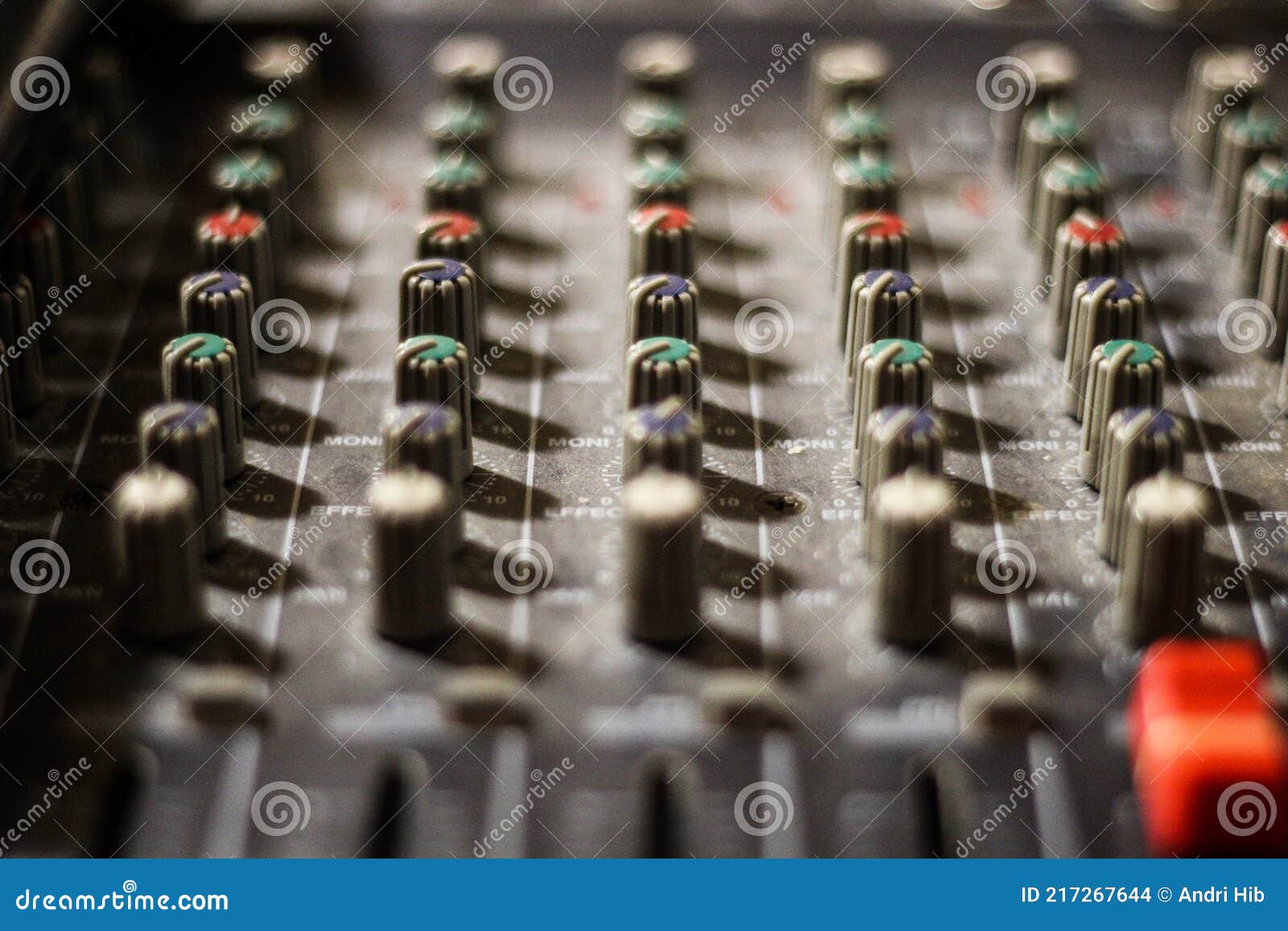 Audio Mixer. Fader, Twisters, Aux, Dj. Stock Photo - Image of electric ...