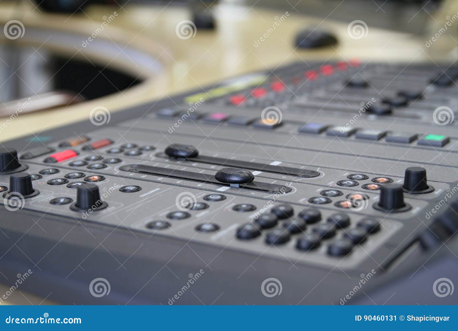 Audio Mixer Knobs during Live TV Telecast Stock Image - Image of ...