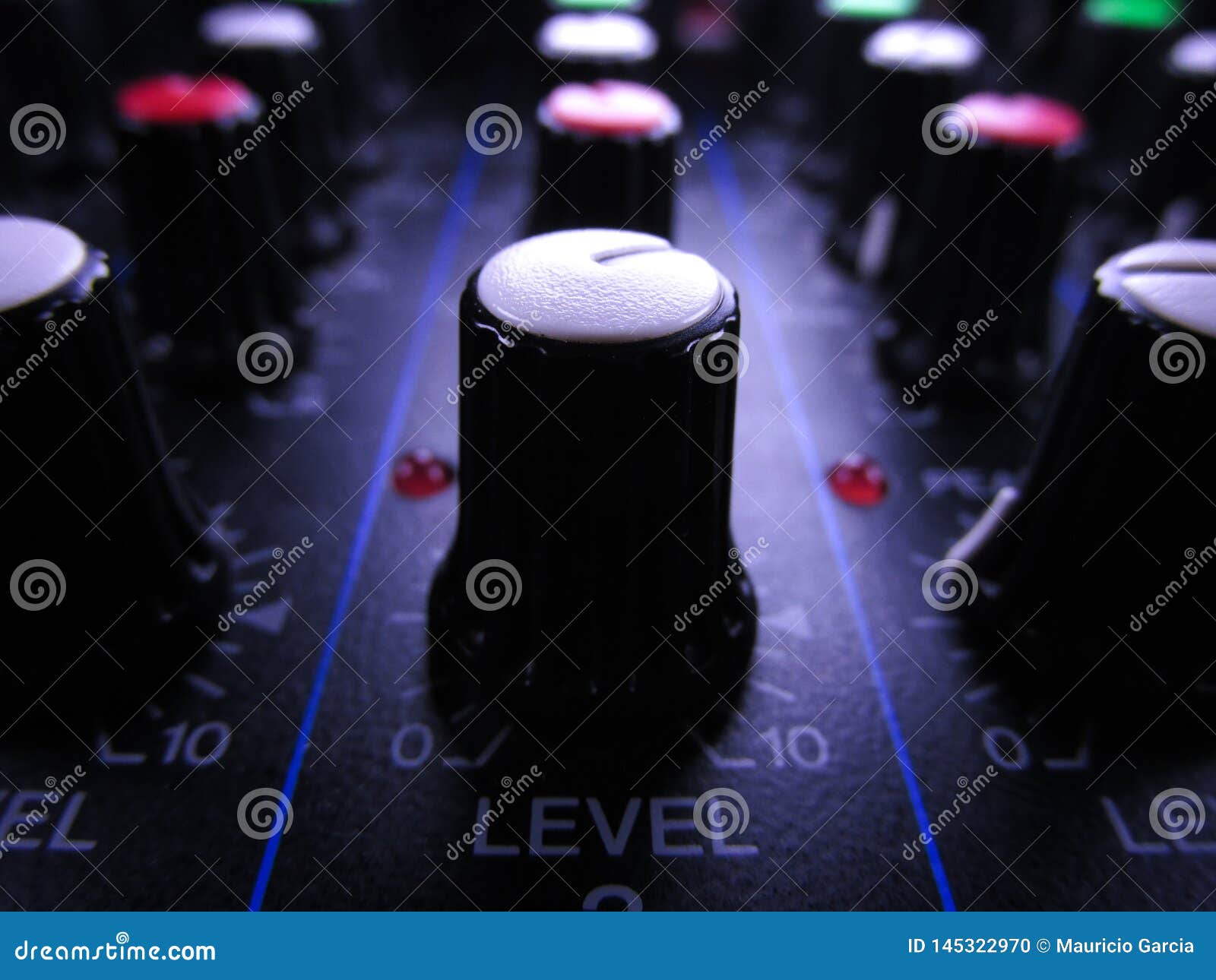 Audio Mixer Level Control stock photo. Image of technology - 145322970