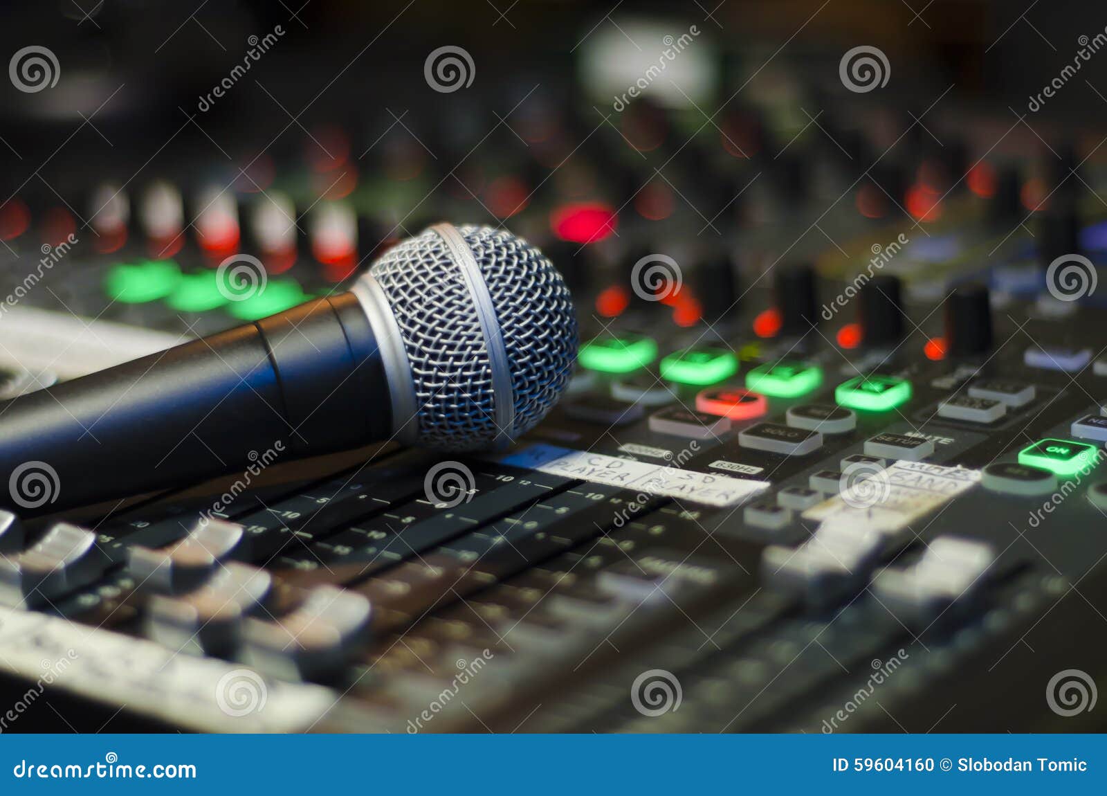 Audio Mixer with Microphone Stock Photo - Image of mixer, entertainment ...