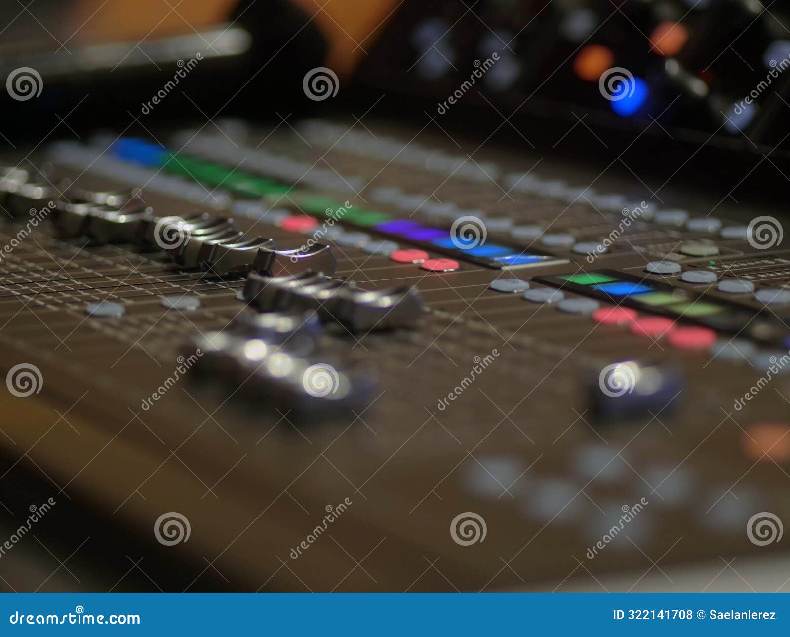 Audio Mixer Potentiometer To Adjust Audio Level. Stock Photo - Image of ...