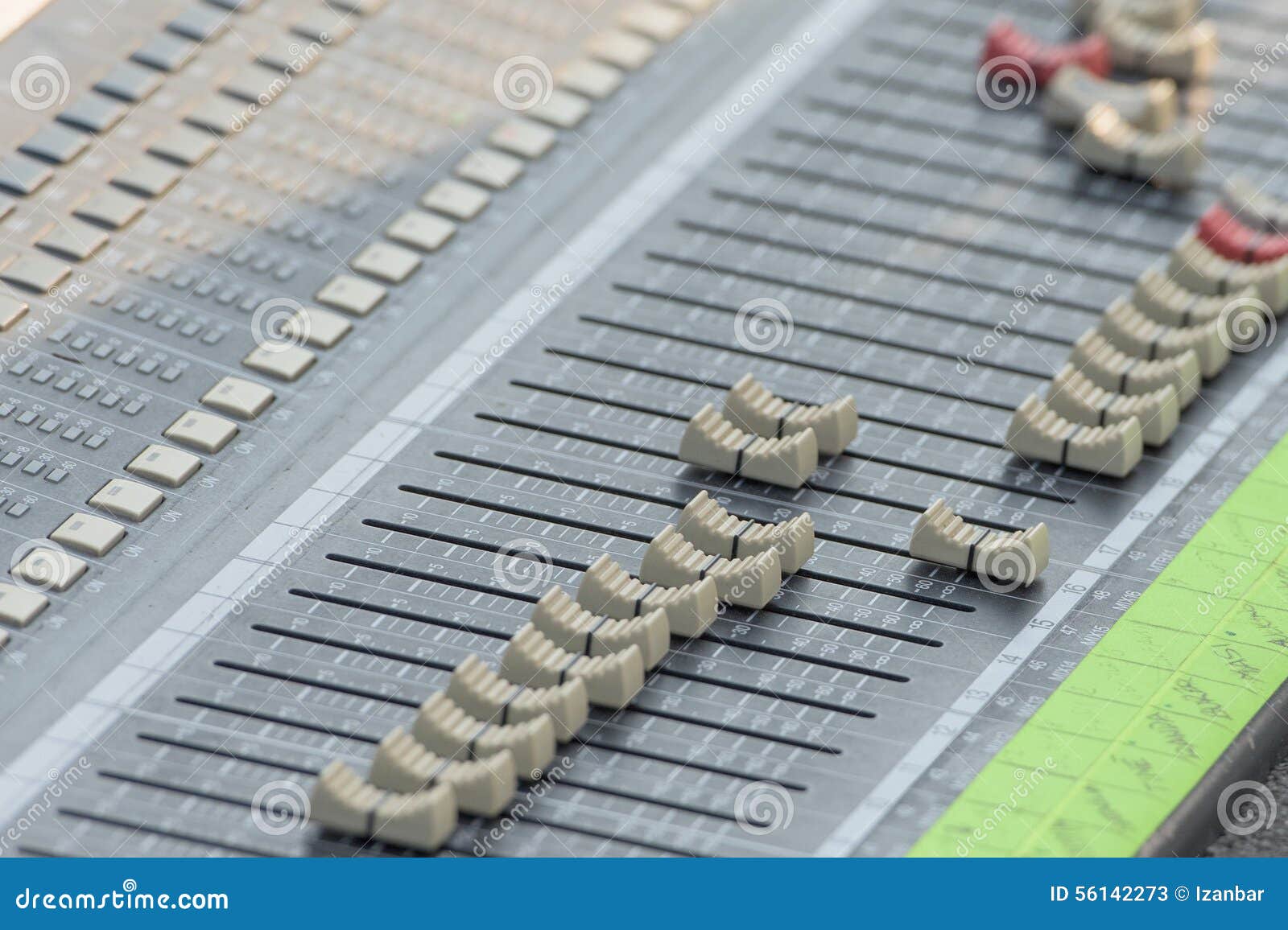 Audio Mixer Slider and Controls Detail Stock Image - Image of mixer ...