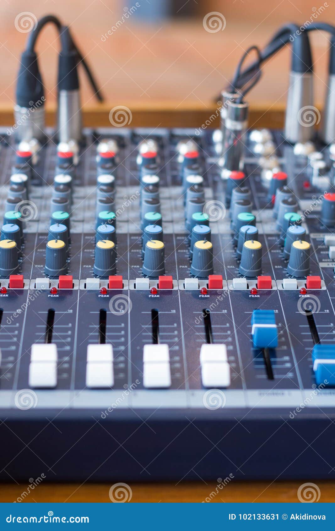 Audio Mixer in a Sound Studio Stock Image - Image of level, adjustment ...