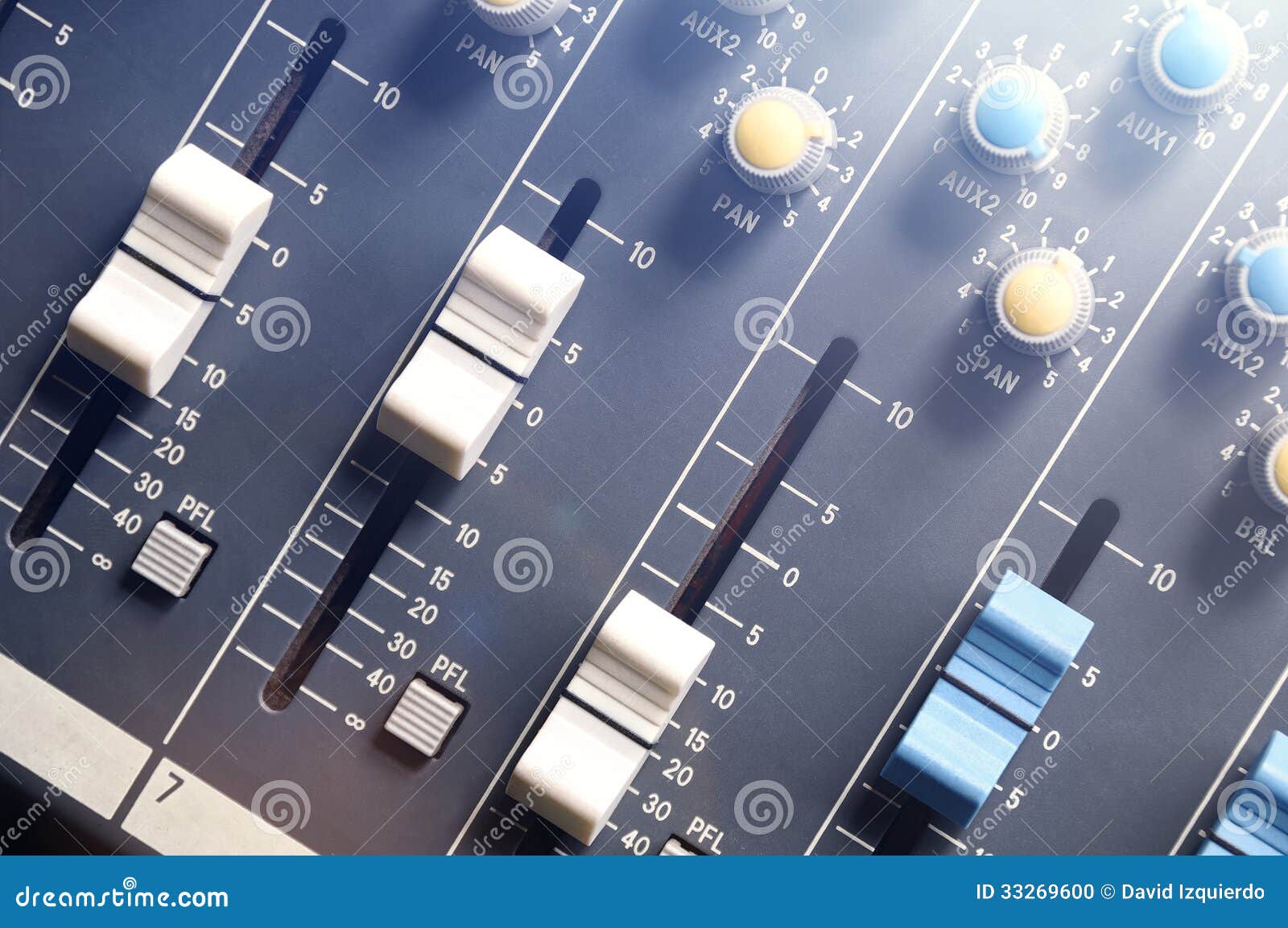 Audio mixer top view stock photo. Image of technology - 33269600