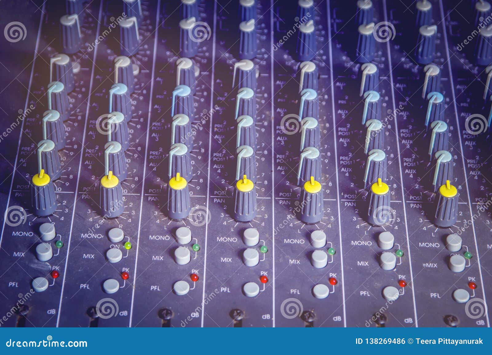 Audio Mixing Console Knobs. Stock Photo - Image of horizontal, famous ...