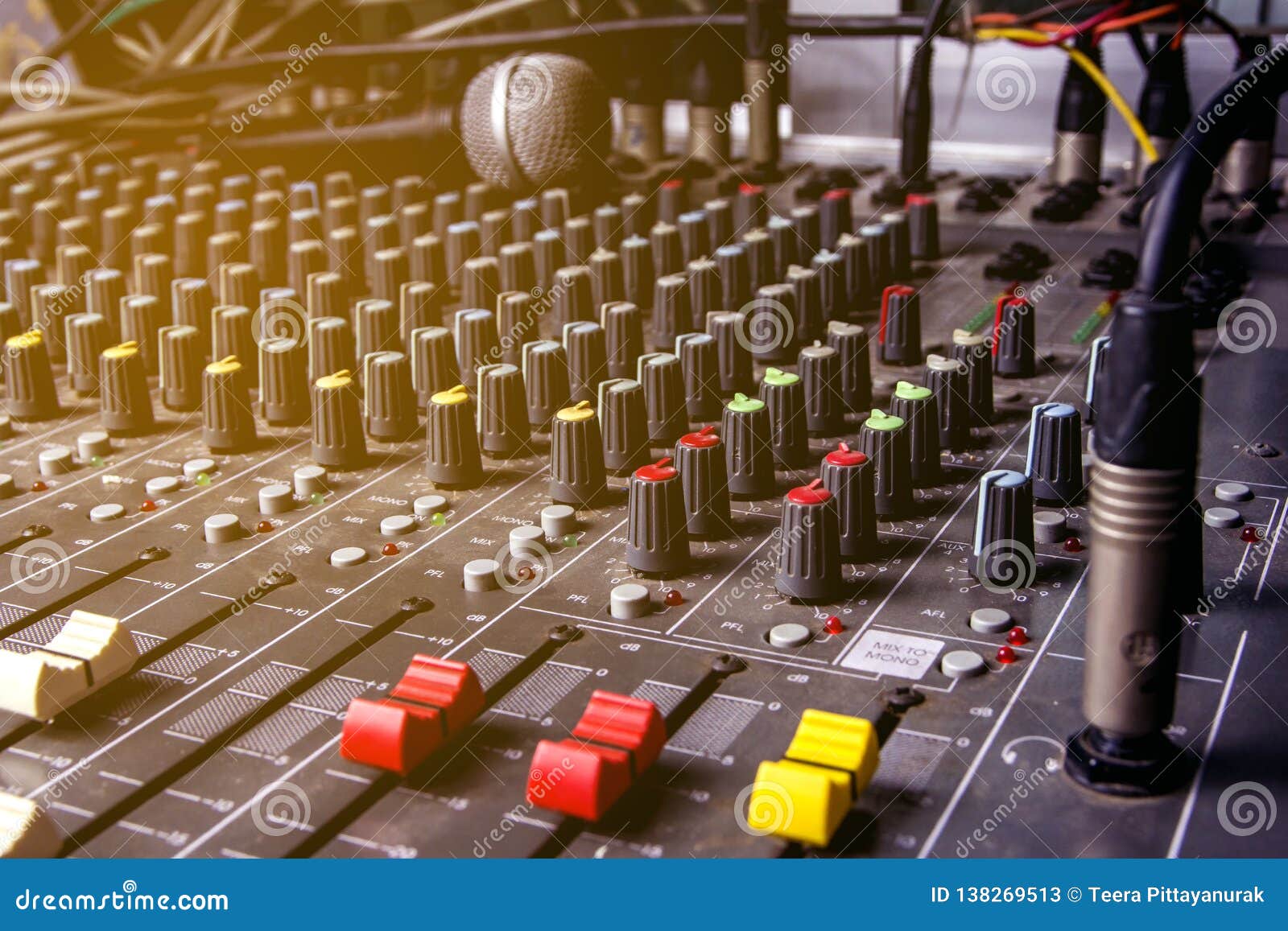 Audio Mixing Console Knobs. Stock Image - Image of knobs, large: 138269513