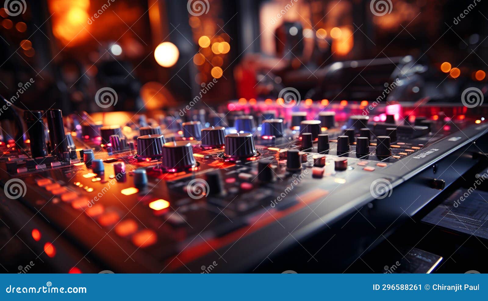Audio Mixing Console in a Recording Room Closeup View Stock Image ...