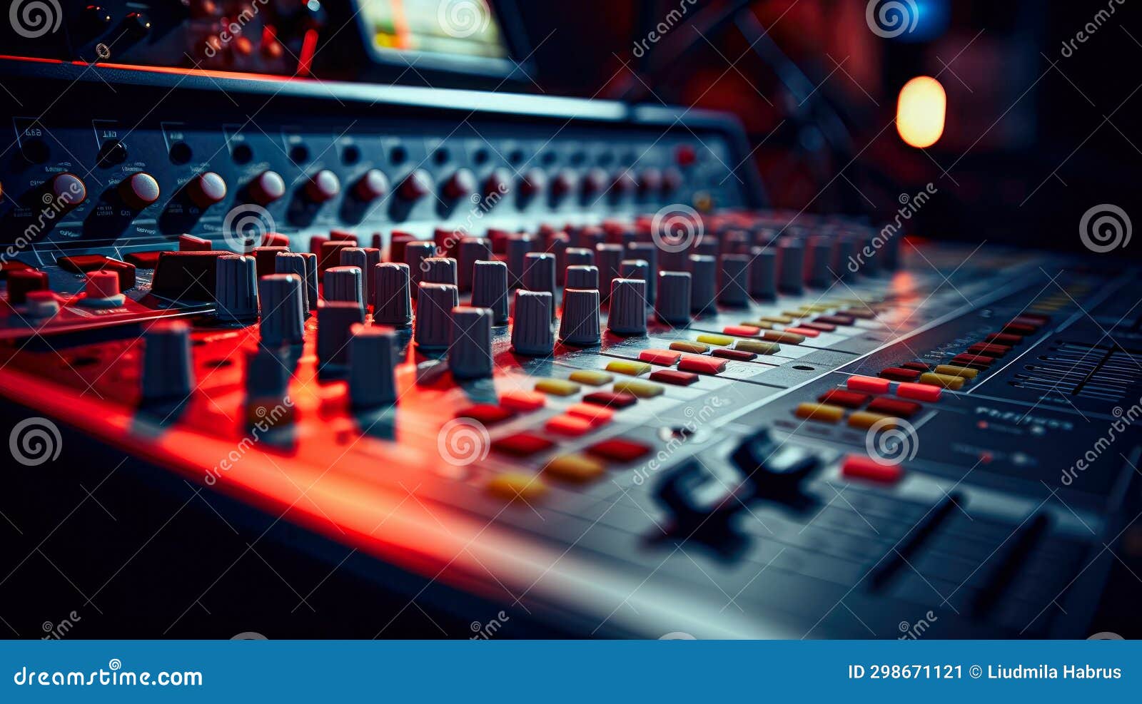 Audio Mixing Console in the Recording Studio. Selective Focus Stock ...