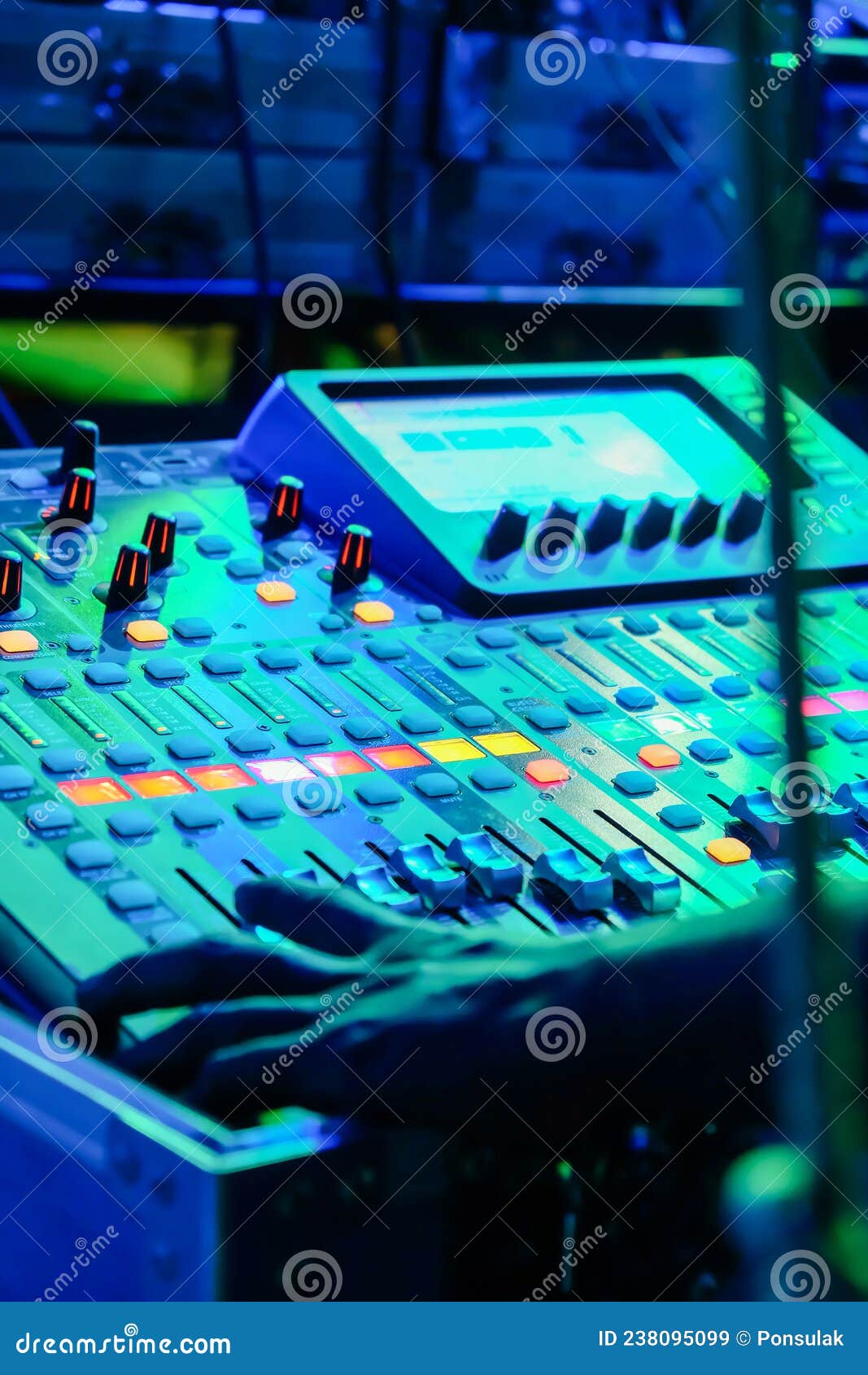 Audio mixing control panel stock image. Image of closeup - 238095099