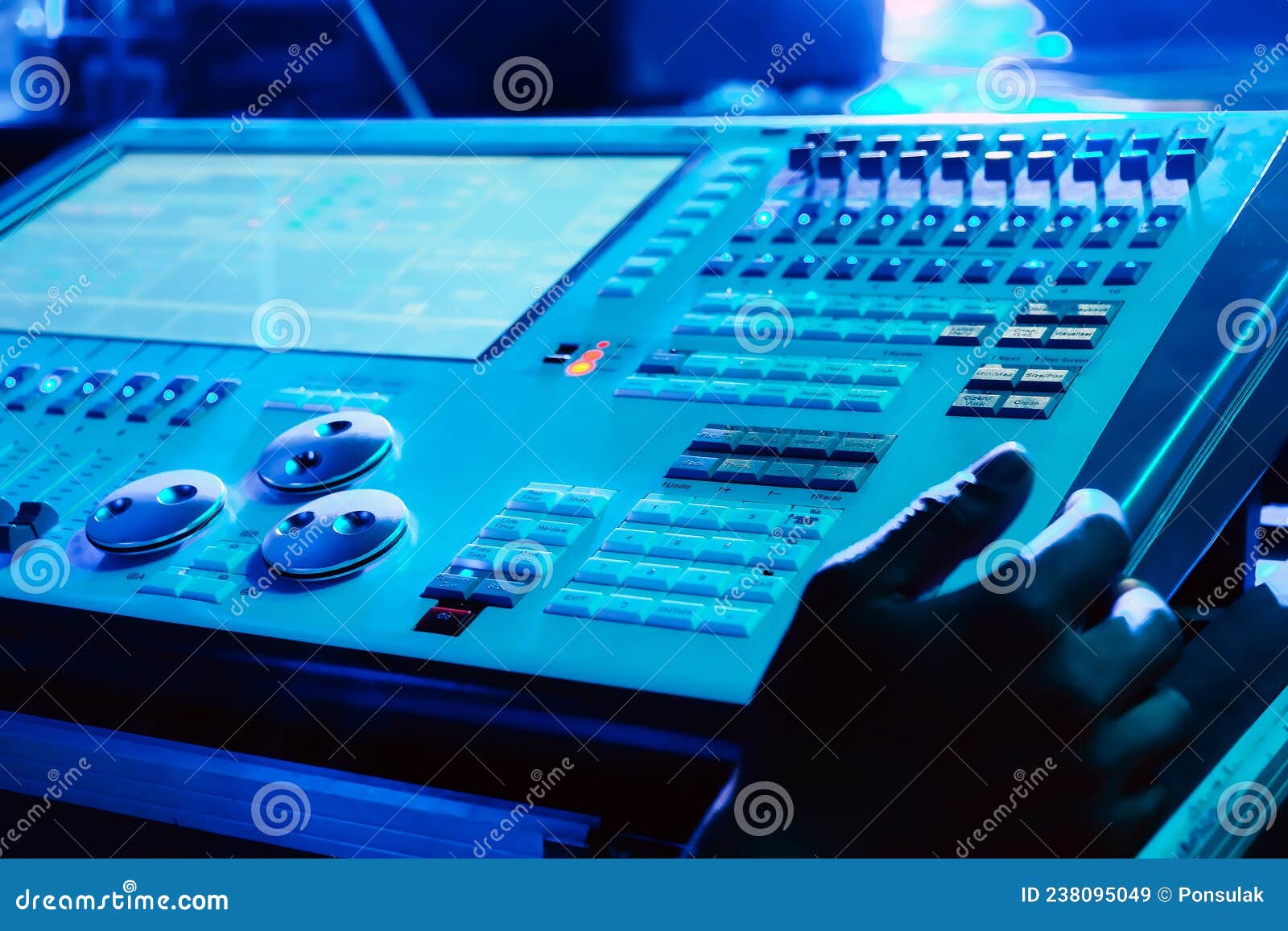 Audio mixing control panel stock image. Image of close - 238095049