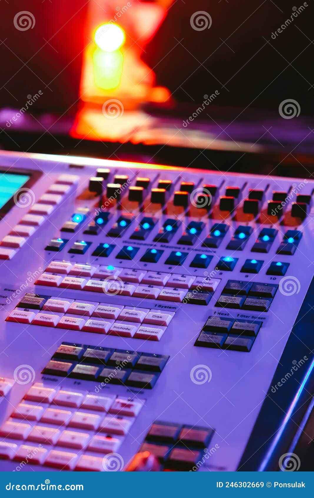 Audio mixing control panel stock image. Image of channel - 246302669