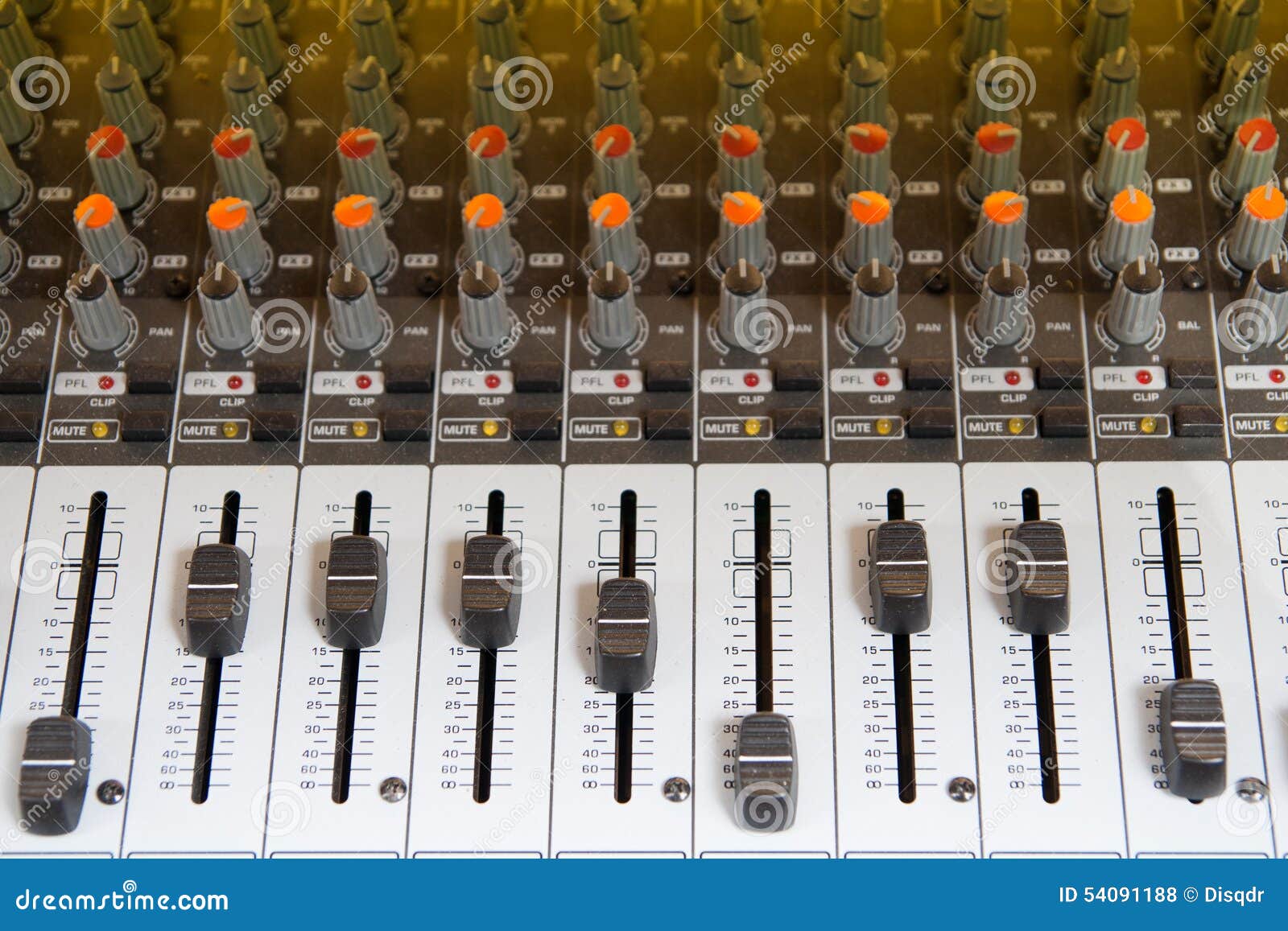 Audio mixing table stock photo. Image of channel, concert - 54091188