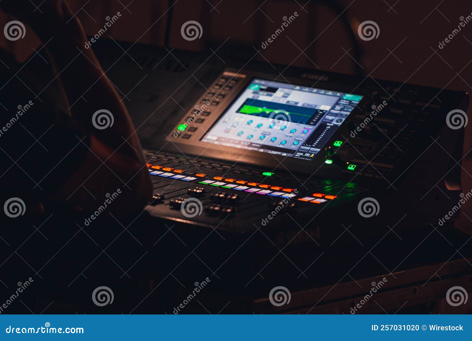 Audio Mixing Table a Minute before Soundcheck with the Band on Stage ...