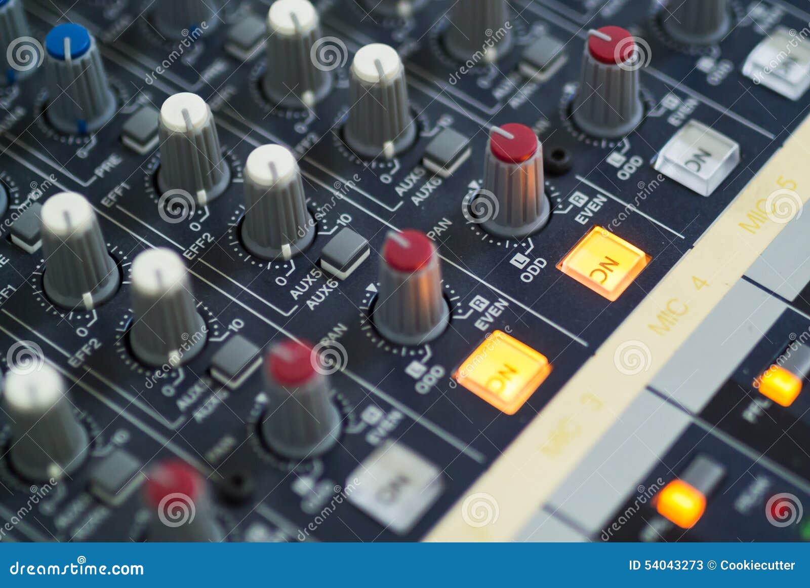 Audio mixing table stock image. Image of sound, button - 54043273
