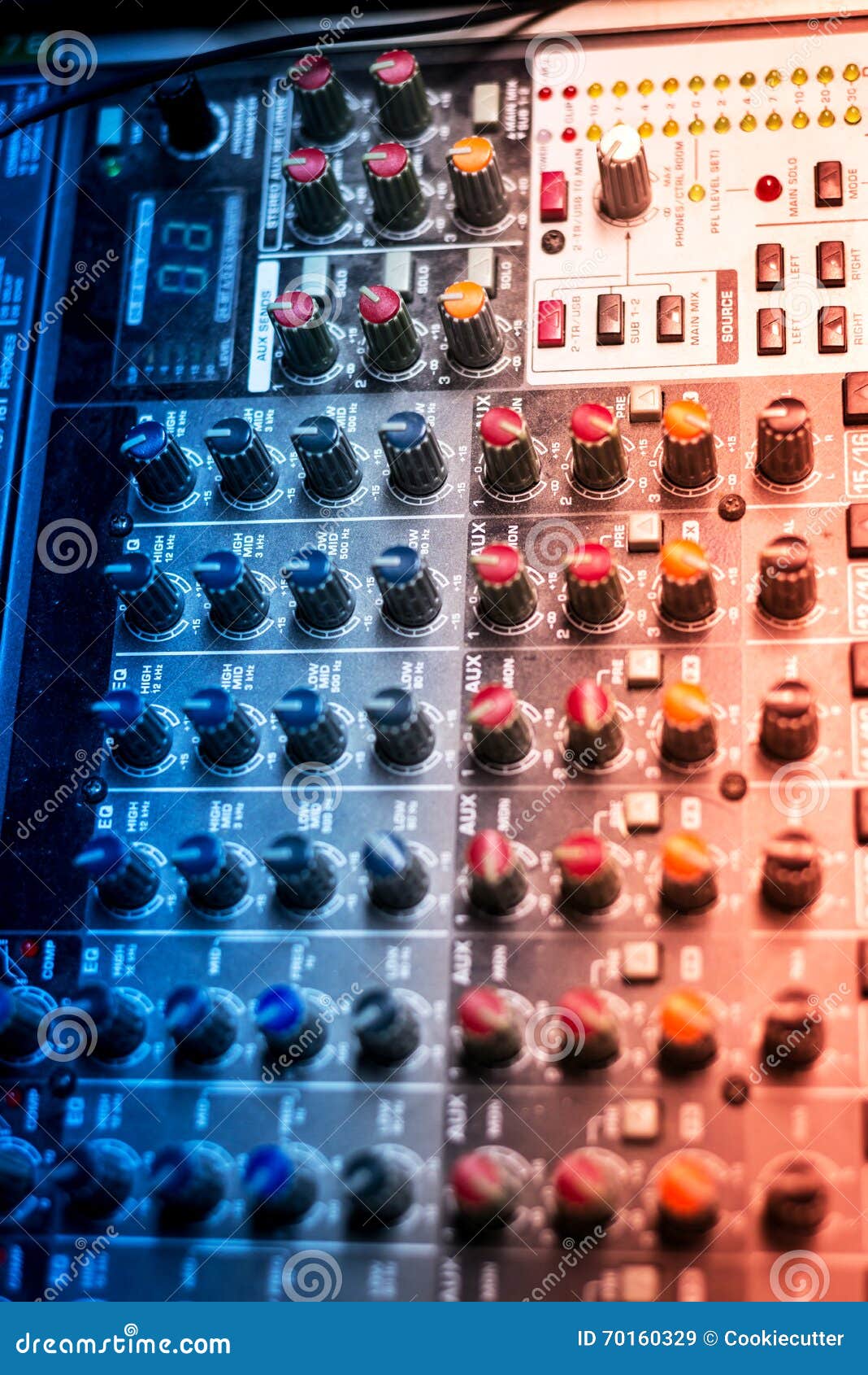 An Audio Mixing Table in Soft Light Stock Image - Image of mixer, table ...