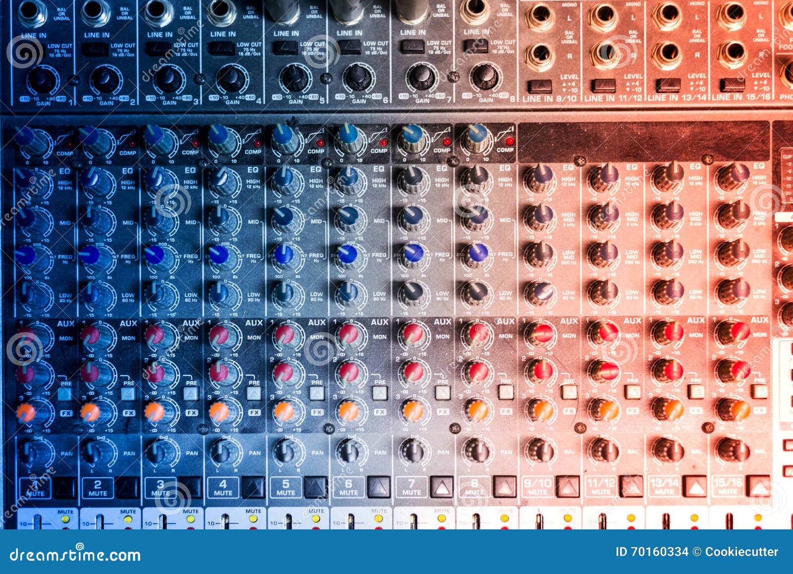 An Audio Mixing Table in Soft Light Stock Photo - Image of pattern ...