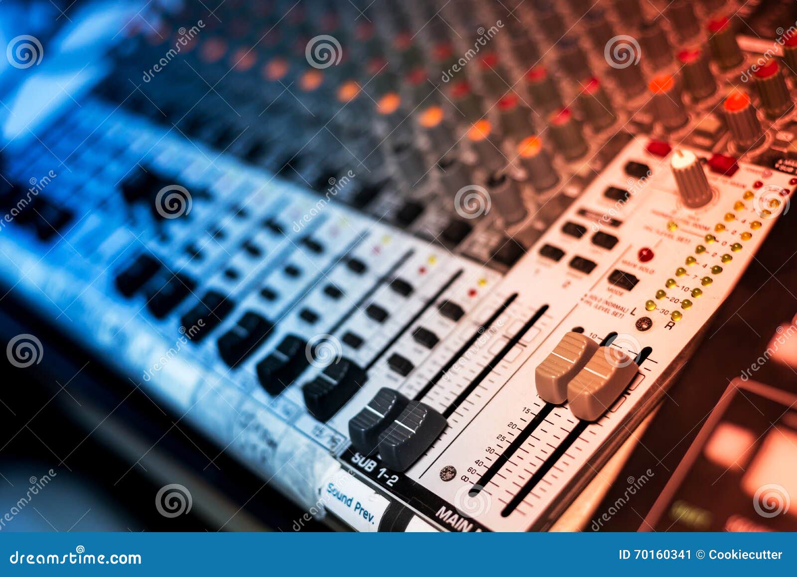 An Audio Mixing Table in Soft Light Stock Image - Image of electronics ...