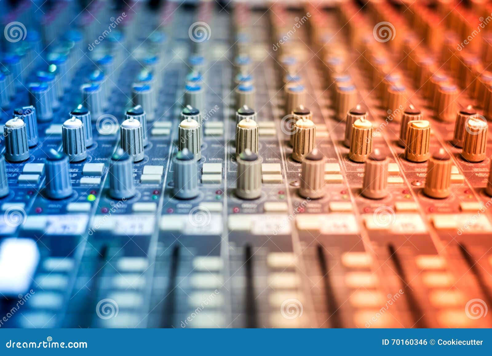 An Audio Mixing Table in Soft Light Stock Photo - Image of electronics ...