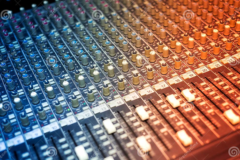 An Audio Mixing Table in Soft Light Stock Image - Image of equipment ...