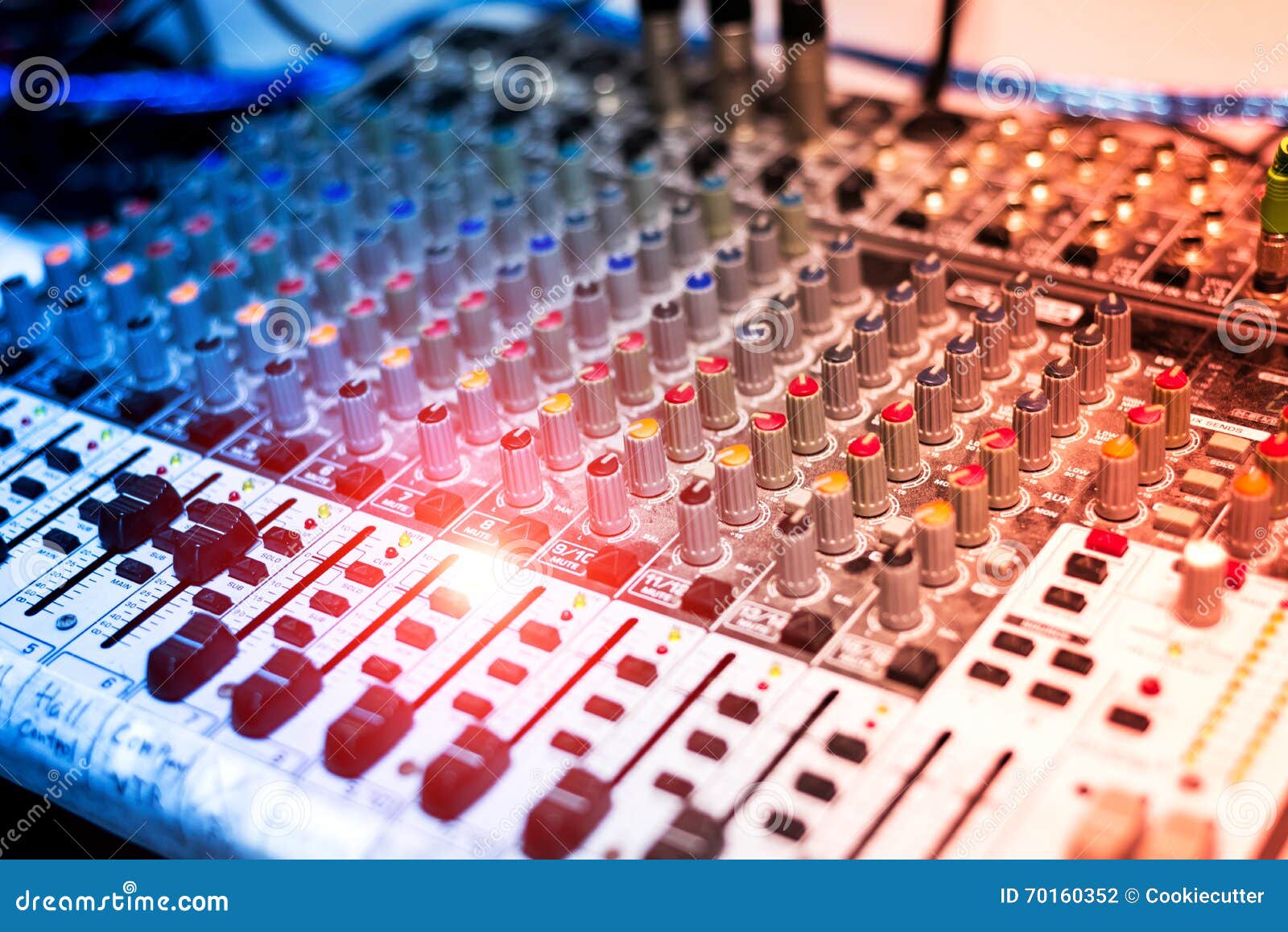 An Audio Mixing Table in Soft Light Stock Photo - Image of technology ...