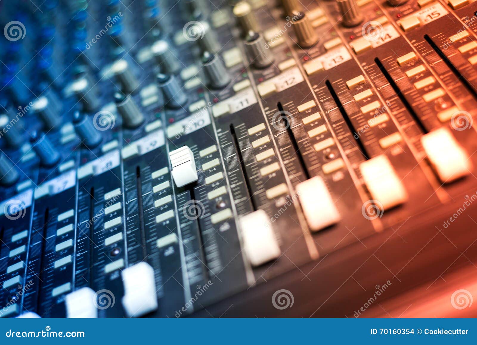 An Audio Mixing Table in Soft Light Stock Photo - Image of music ...