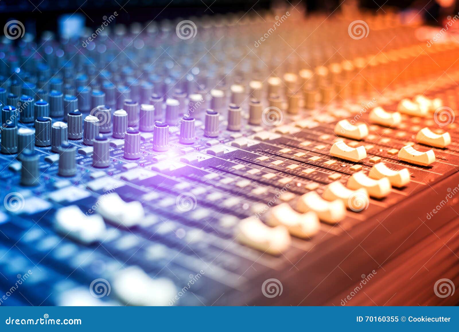 An Audio Mixing Table in Soft Light Stock Image - Image of audio, table ...