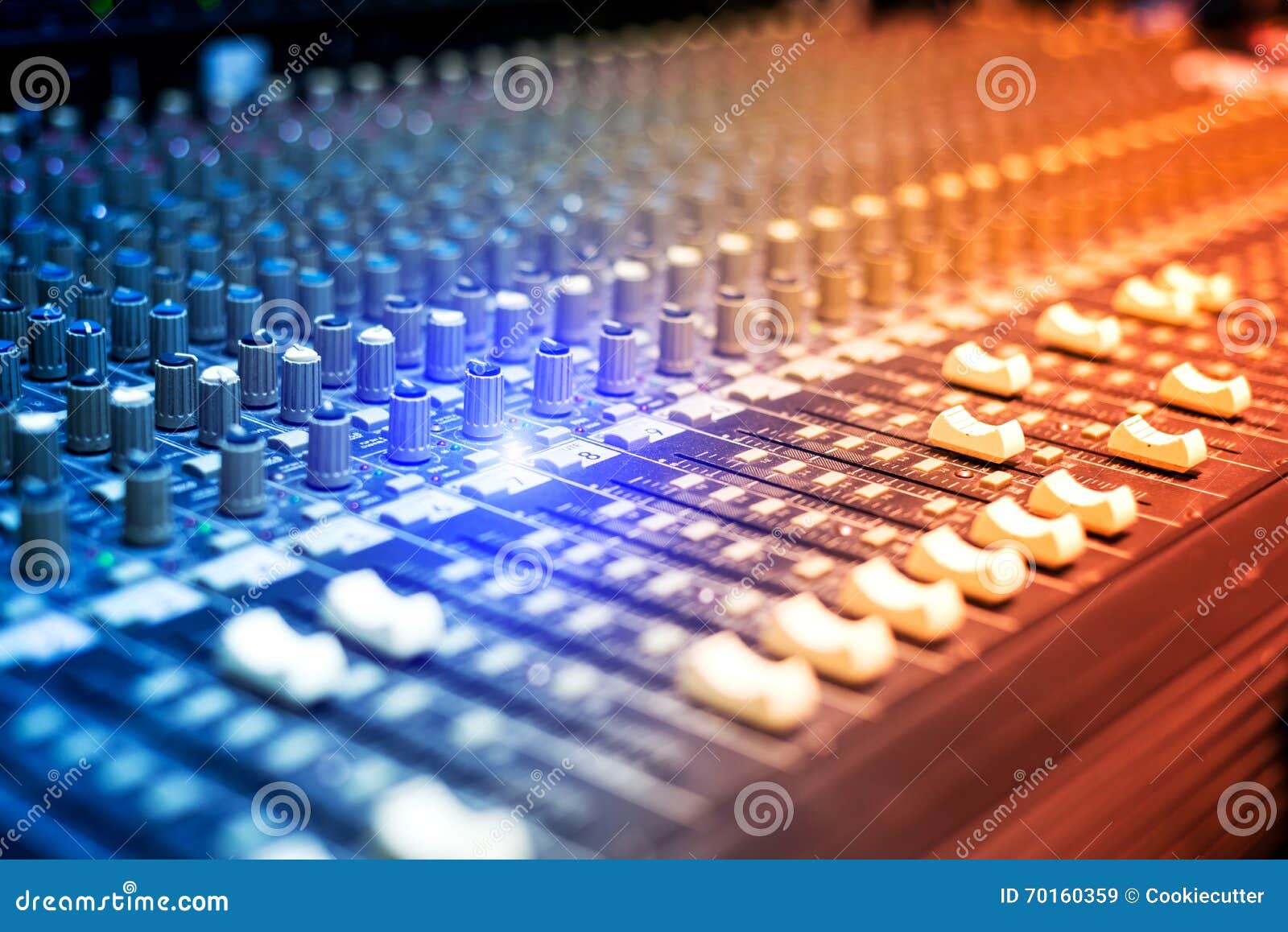 An Audio Mixing Table in Soft Light Stock Image - Image of mixer ...