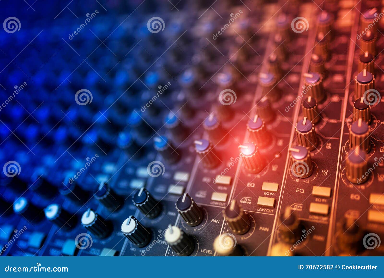 An Audio Mixing Table in Soft Light Stock Photo - Image of mixer ...