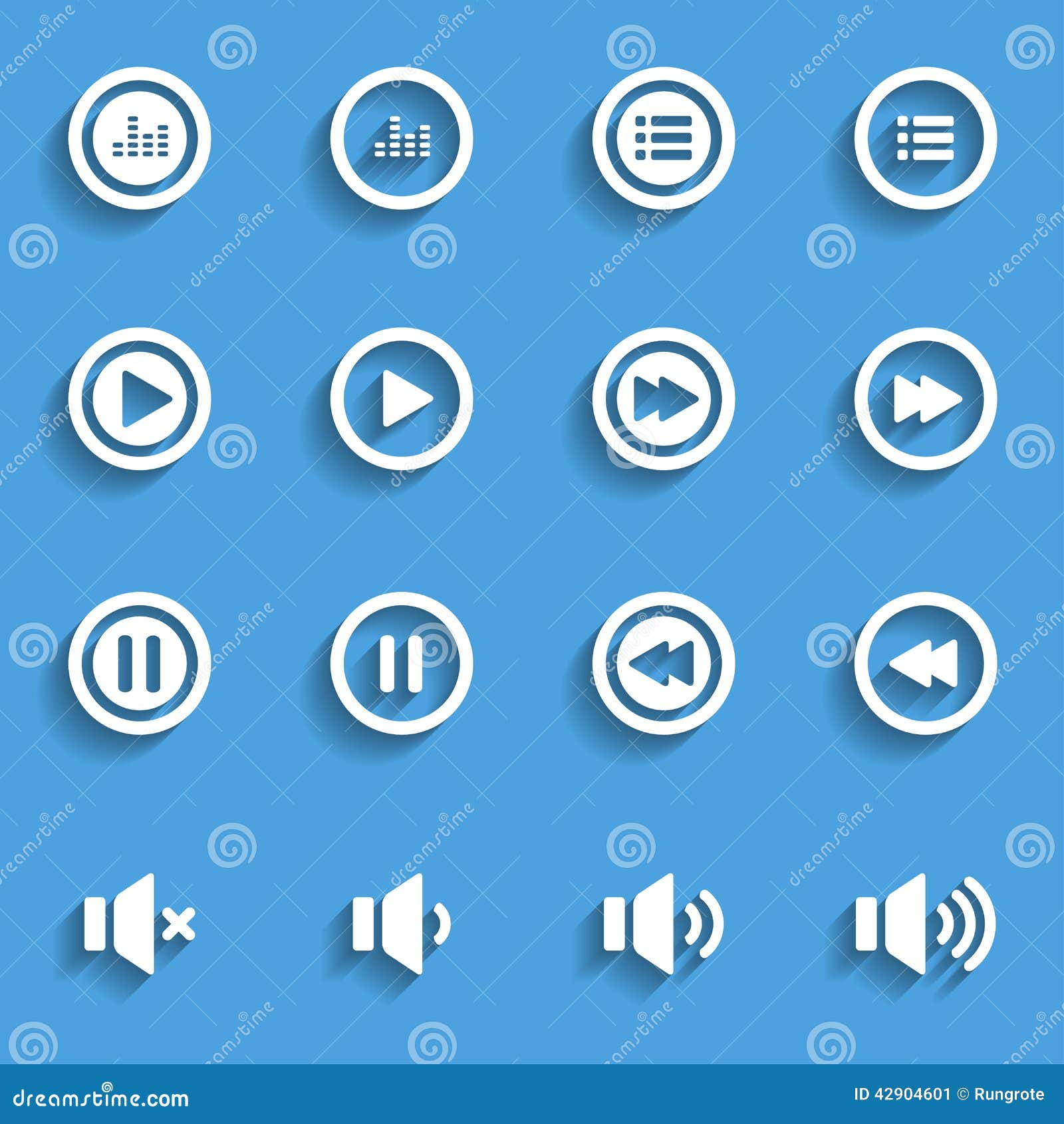 Audio and Music Flat Icon Set, Flat Design Icon, Vector Eps10 Stock ...