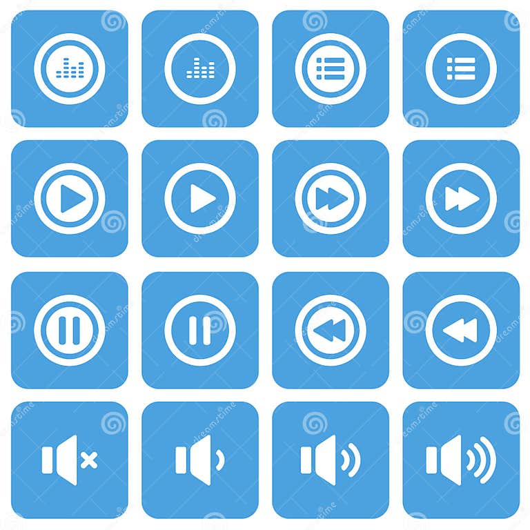 Audio and Music Flat Icon Set, Flat Design Icon, Vector Eps10 Stock ...