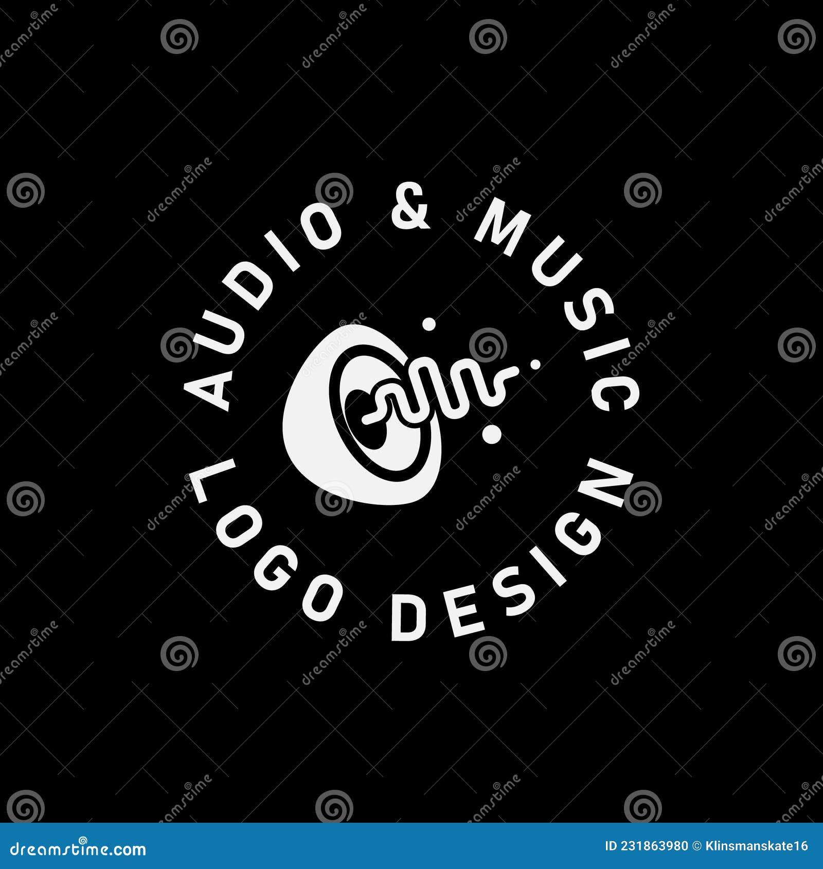 Audio and Music Logo Design Template Stock Vector - Illustration of ...
