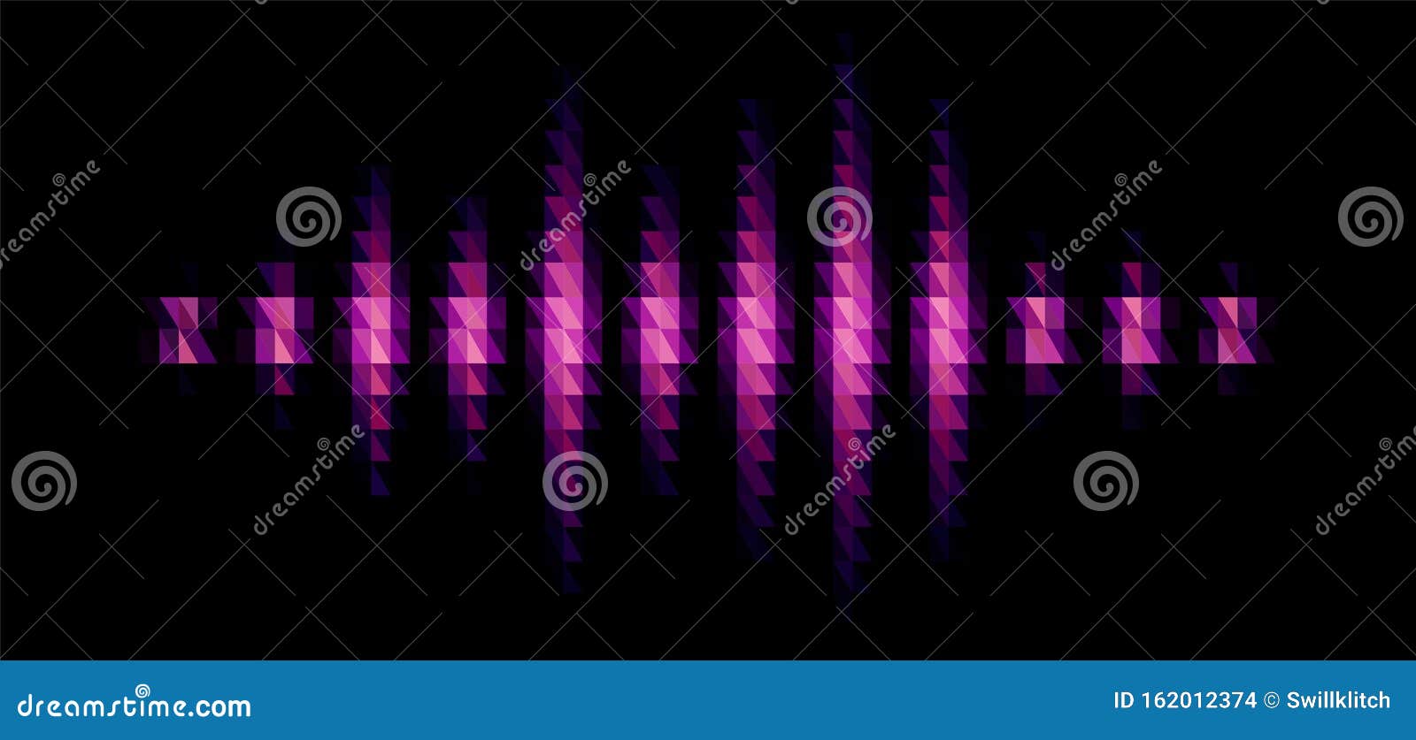 Audio or Music Shiny Sound Waveform with Triangular Filter Stock Vector ...