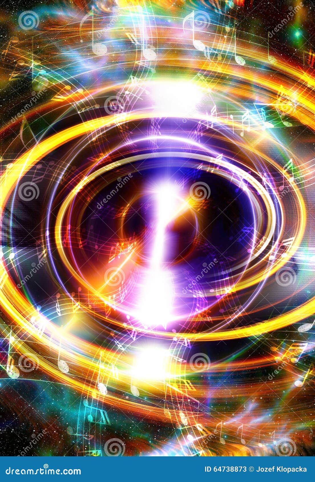 Audio Music Speaker and Note. Cosmic Space and Stock Illustration ...