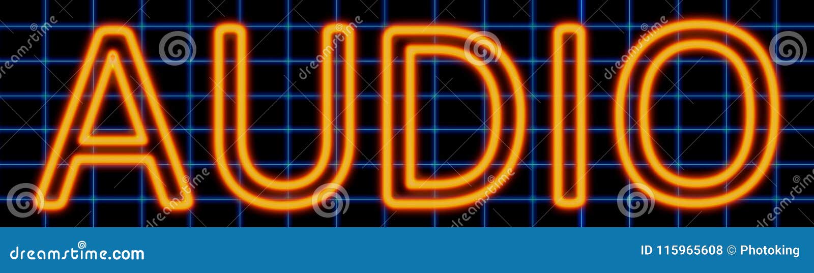 Audio neon sign stock illustration. Illustration of headphones - 115965608