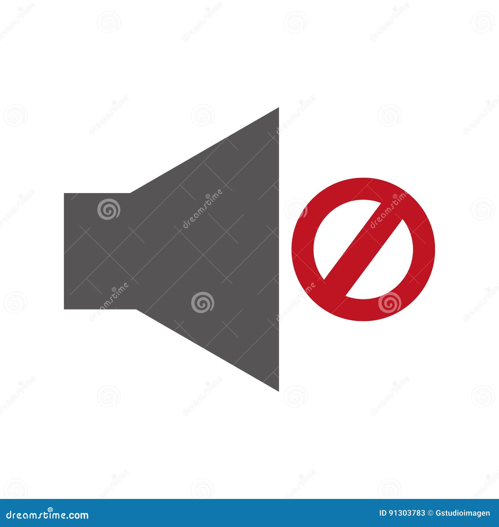 Audio off menu button stock vector. Illustration of shut - 91303783
