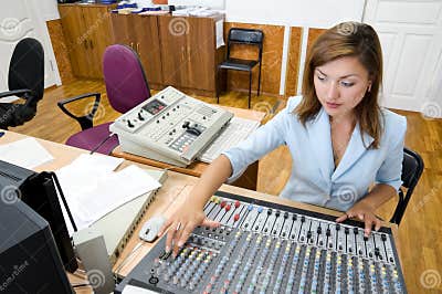 Audio Operator at Audio Control Console Stock Photo - Image of director ...