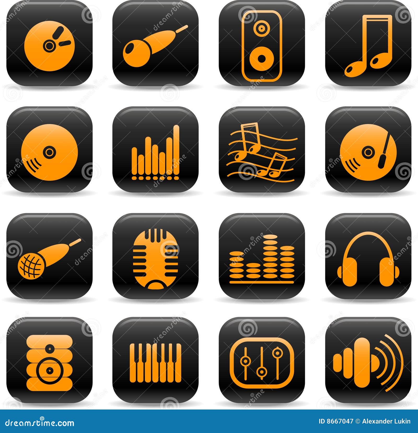 Audio pictogrammen vector illustratie. Illustration of grafisch - 8667047