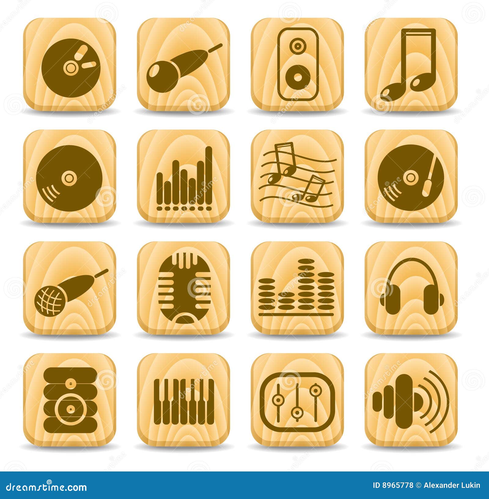 Audio pictogrammen vector illustratie. Illustration of oortelefoons ...