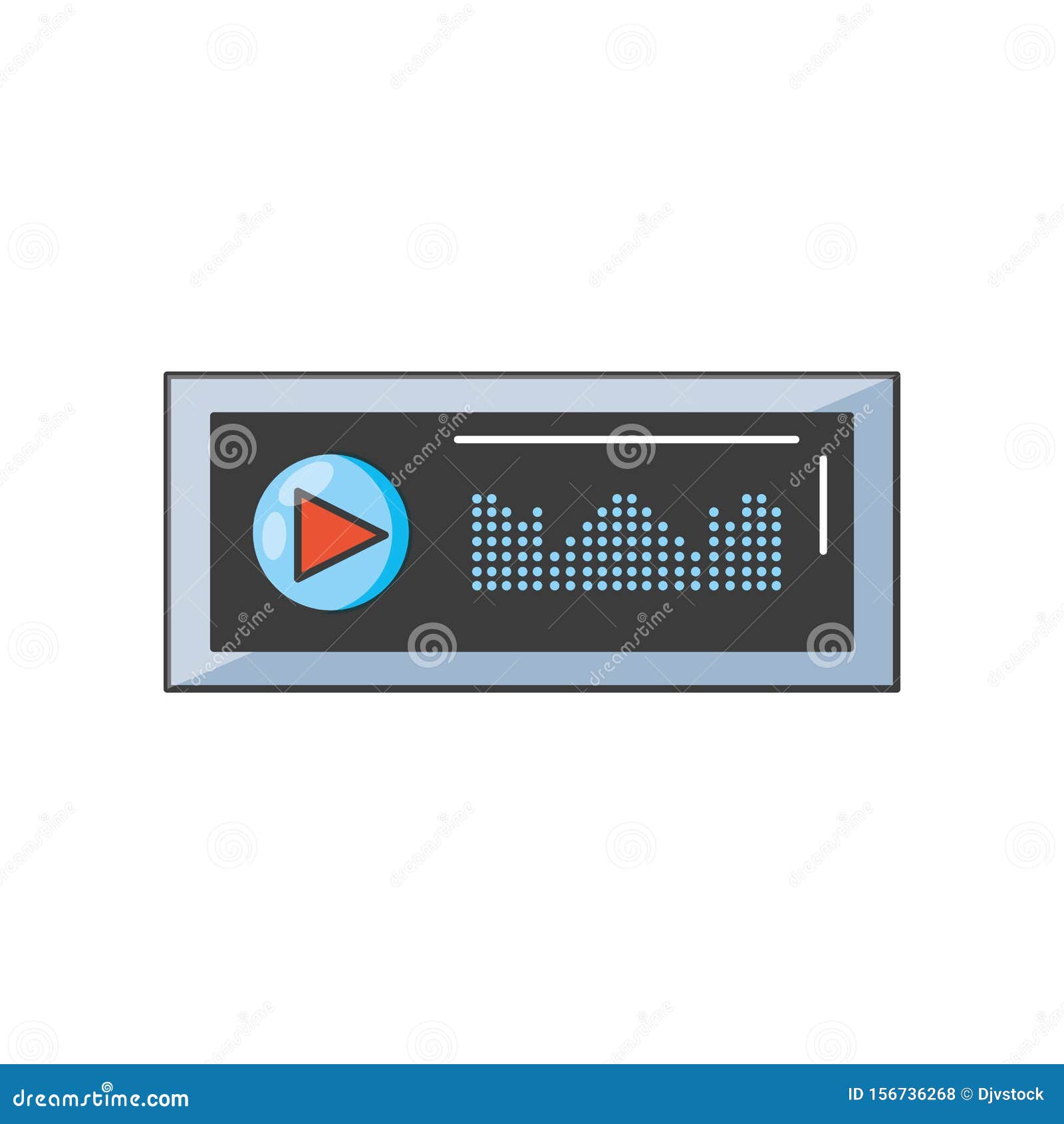 Audio Player Display with Sound Graohic Stock Illustration ...